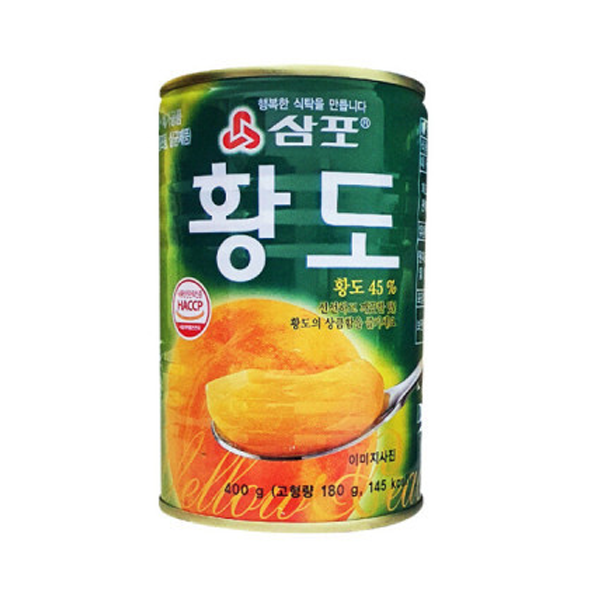 삼포 황도 슬라이스 통조림 복숭아 400g — kbobsang